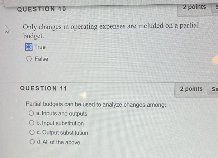 Solved Only changes in operating expenses are included on a | Chegg.com