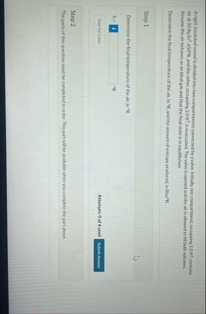Solved A rigid, insulated vessel is divided into two | Chegg.com