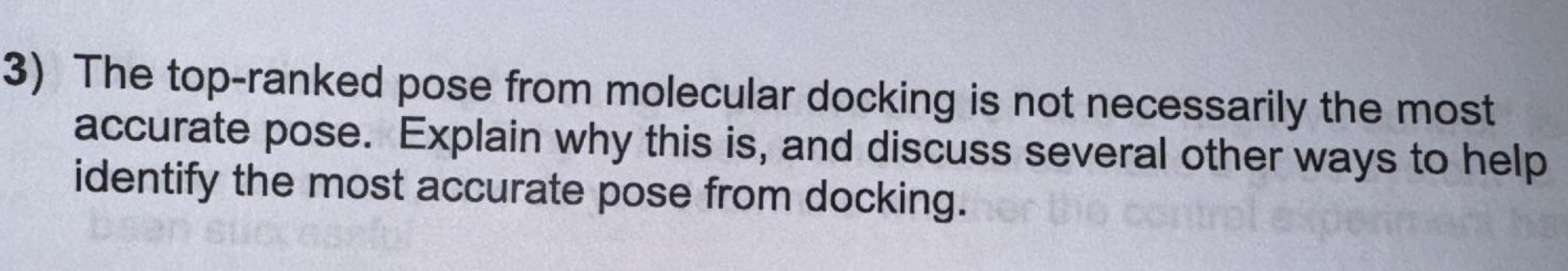 Solved The top-ranked pose from molecular docking is not | Chegg.com