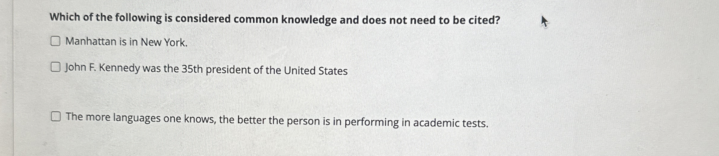Which of the following is considered common knowledge | Chegg.com