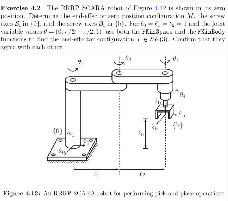 Solved Exercise 4.2 ﻿The RRRP SCARA robot of Figure 4.12 ﻿is | Chegg.com