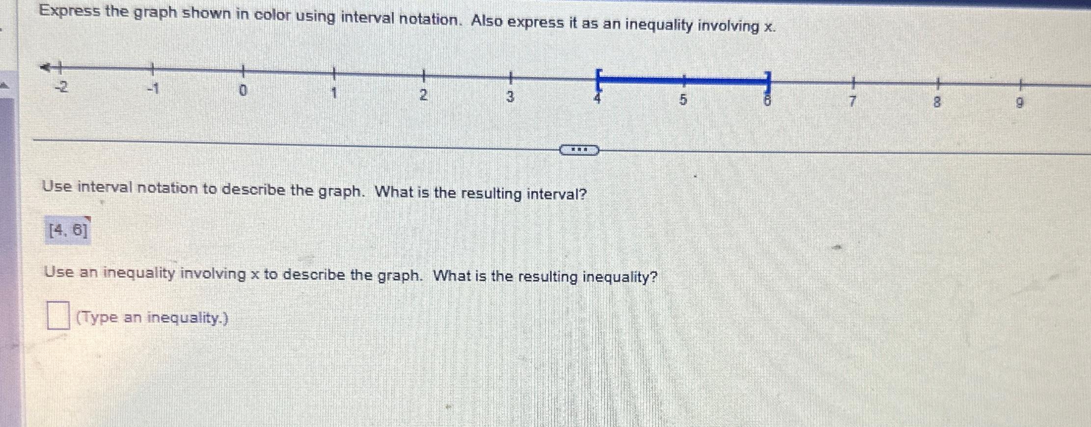 Solved Express the graph shown in color using interval | Chegg.com