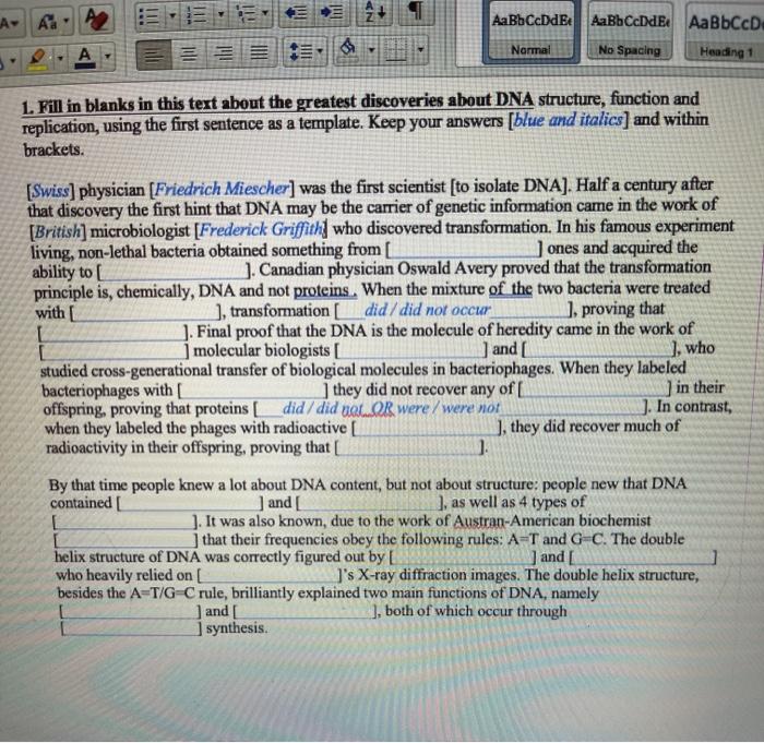 Solved Genetics problem.please complete these sentences with | Chegg.com
