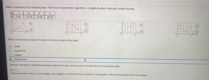 Solved Make a scatterplot of the following data. Then find | Chegg.com