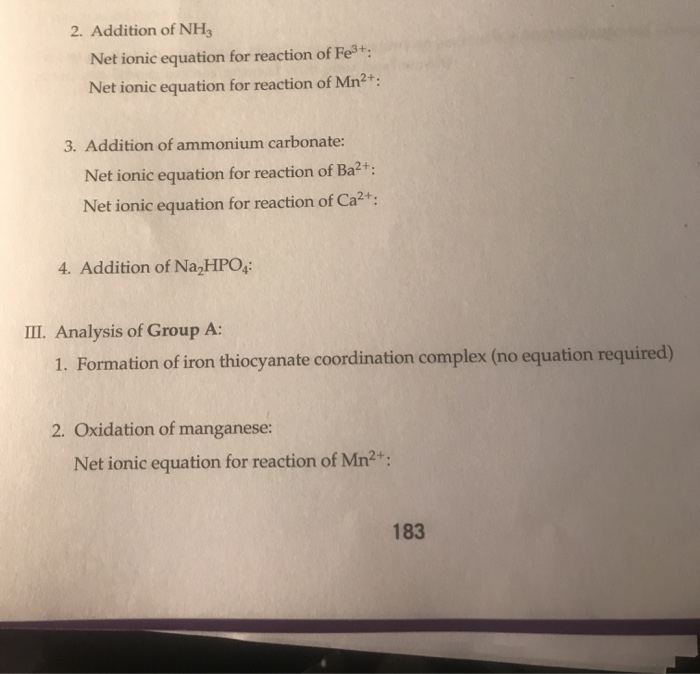 Solved i need help with how to do the net ionic equations | Chegg.com