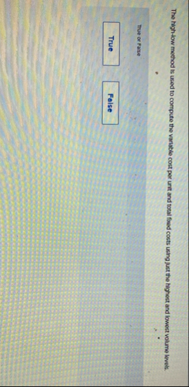 Solved The high-low method is used to compute the variable | Chegg.com