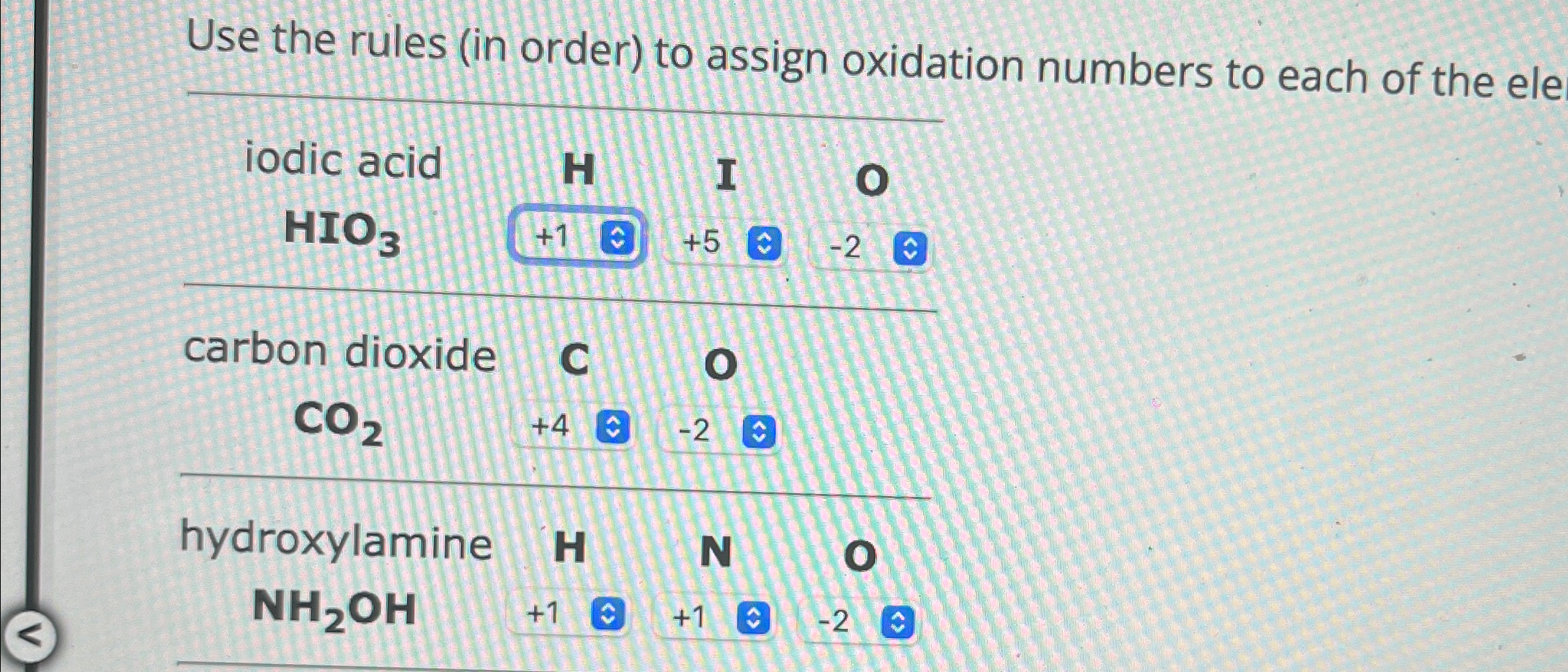 Solved Use the rules (in order) ﻿to assign oxidation numbers | Chegg.com