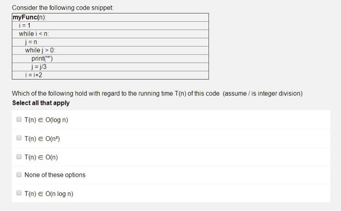 Solved Consider the following code snippet: Which of the | Chegg.com