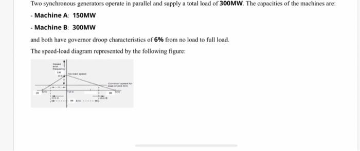 Solved Two synchronous generators operate in parallel and | Chegg.com