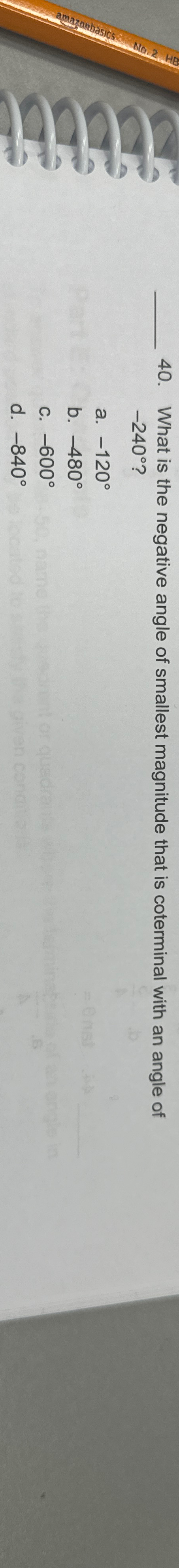 Solved What is the negative angle of smallest magnitude that | Chegg.com