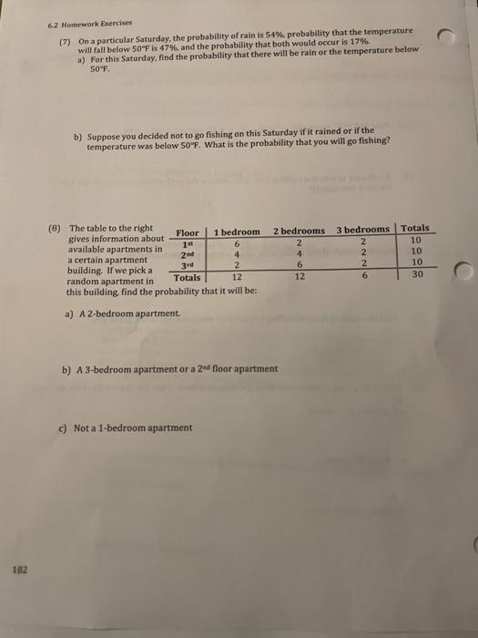 Solved (7) On a particular Saturday, the probability of rain | Chegg.com
