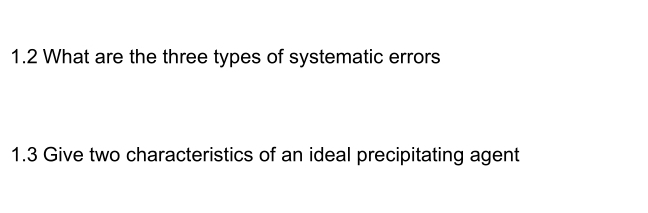 Solved 1.2 ﻿What are the three types of systematic errors1.3 | Chegg.com