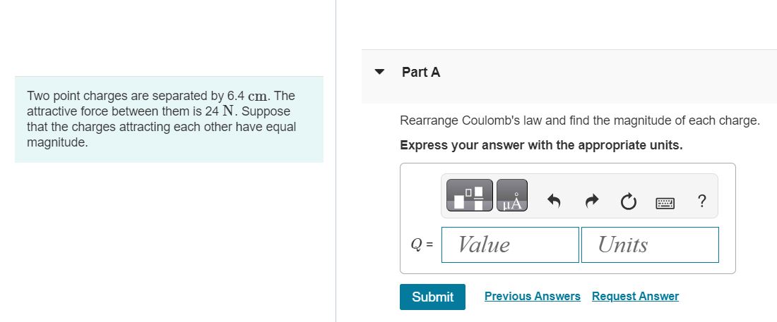 Solved Two point charges are separated by 6.4cm. | Chegg.com