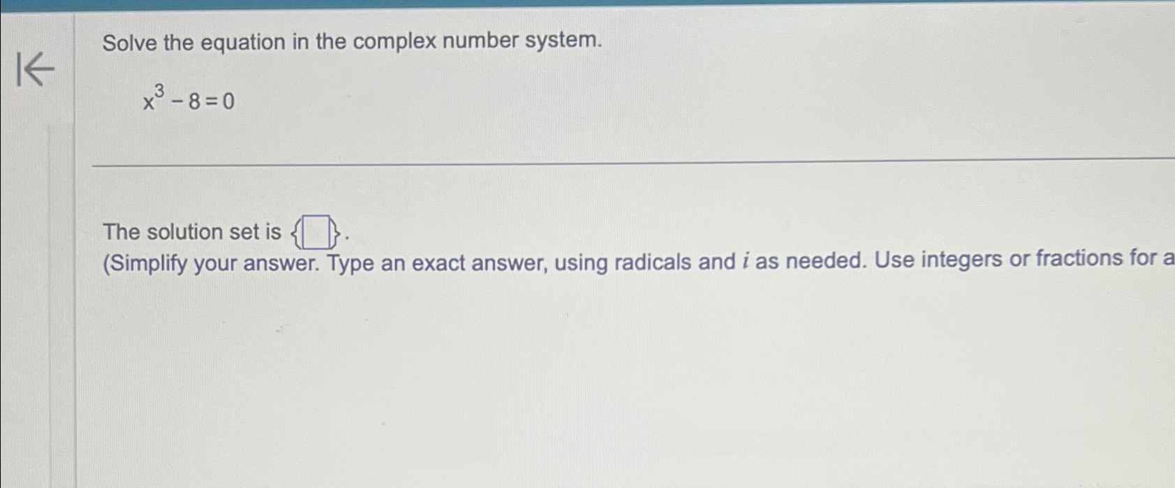 Solved Solve the equation in the complex number | Chegg.com
