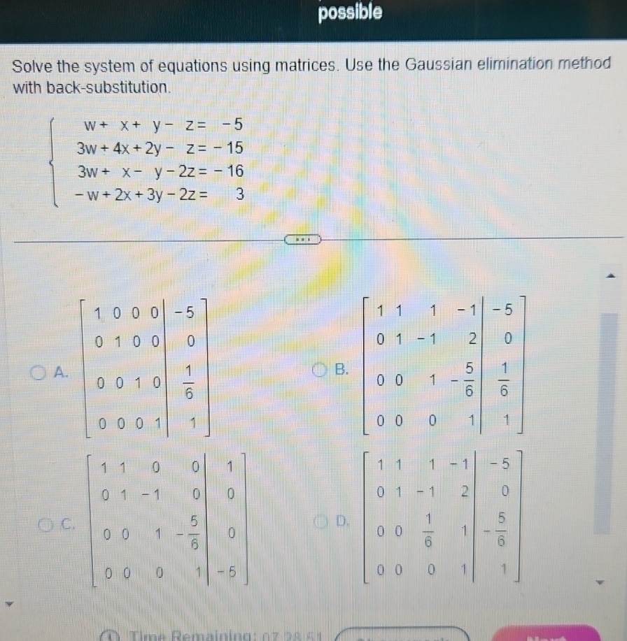 Solve the system of equations using matrices. Use the | Chegg.com