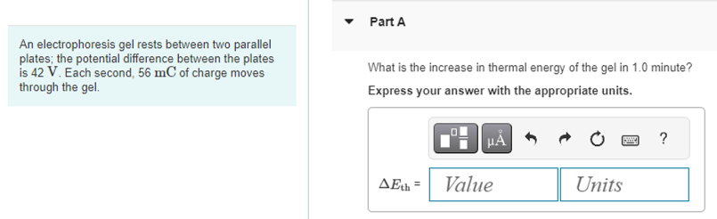 Solved Part AAn electrophoresis gel rests between two | Chegg.com