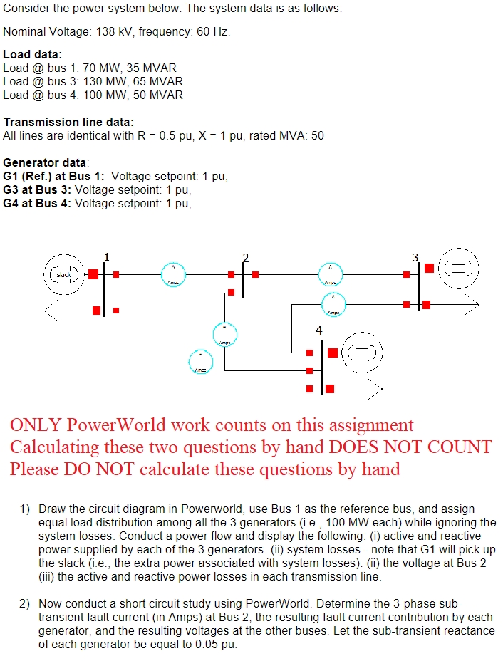 Solved ONLY PowerWorld work counts on this assignmentPlease | Chegg.com