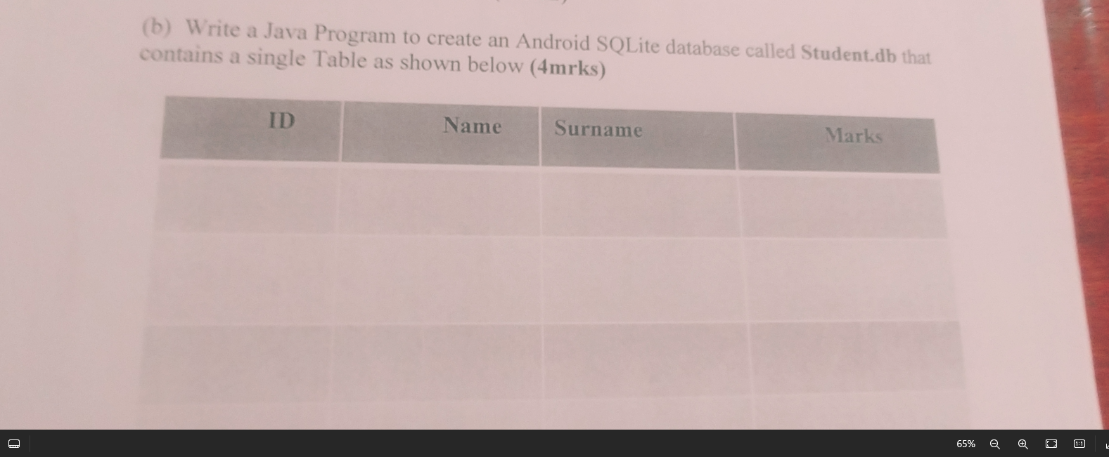 Solved Write A Java Program To Create An Android Sqlite 0342