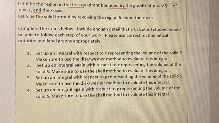 Solved Let R be the region in the first quadrant bounded by | Chegg.com