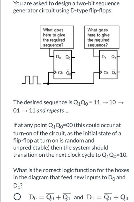 Solved You are asked to design a two-bit sequence generator | Chegg.com