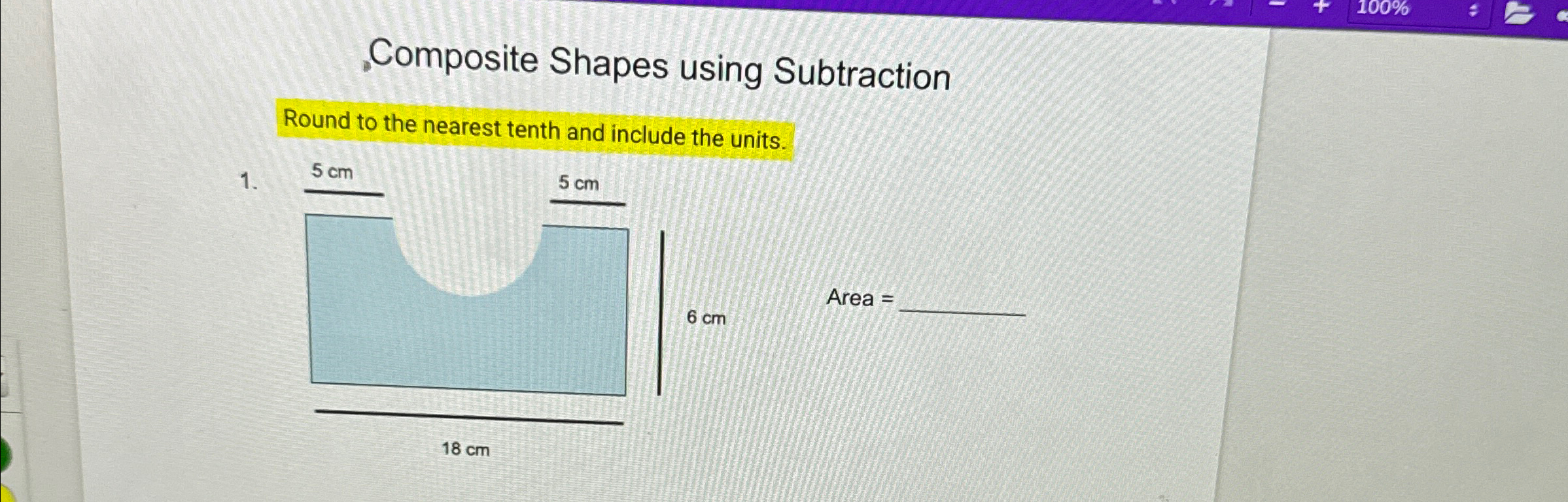 Solved .Composite Shapes using SubtractionRound to the | Chegg.com