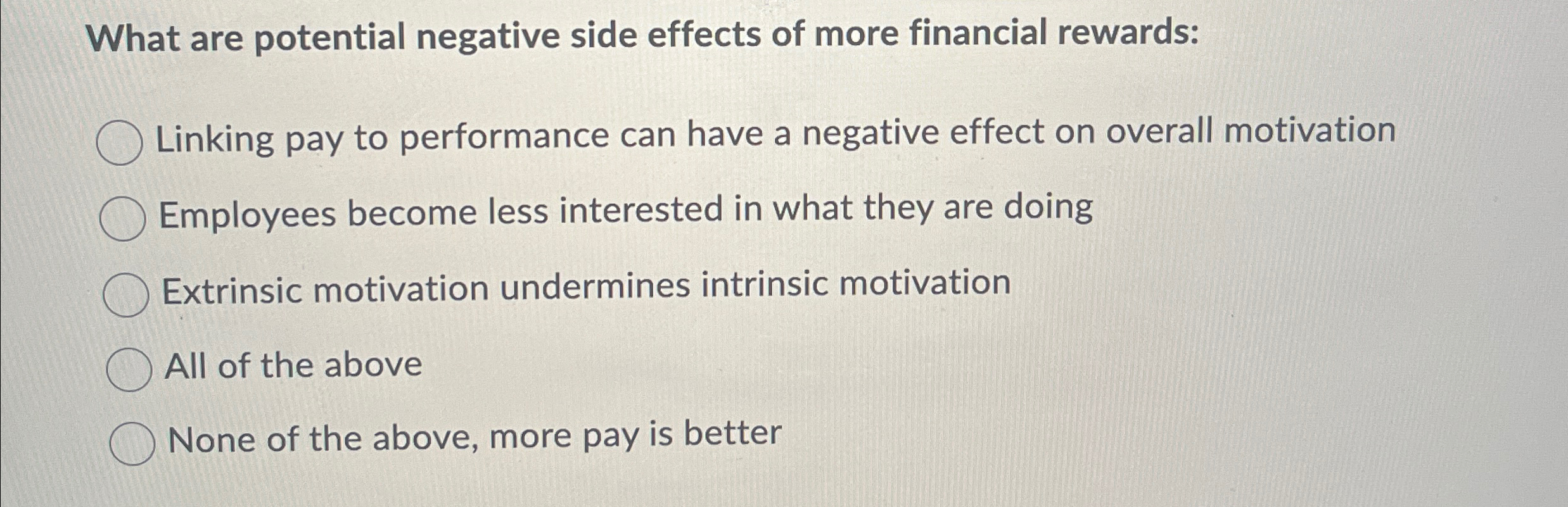 Solved What are potential negative side effects of more | Chegg.com