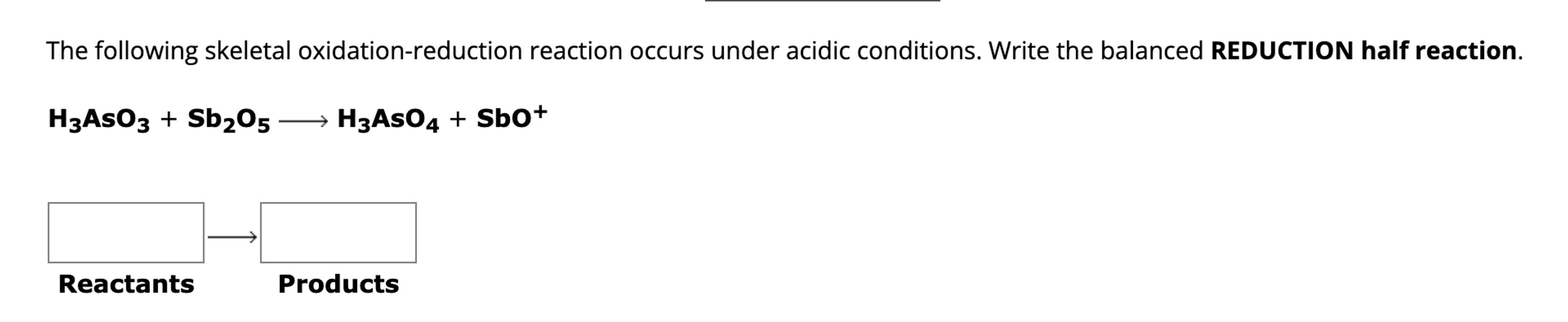 Solved The following skeletal oxidation-reduction reaction | Chegg.com