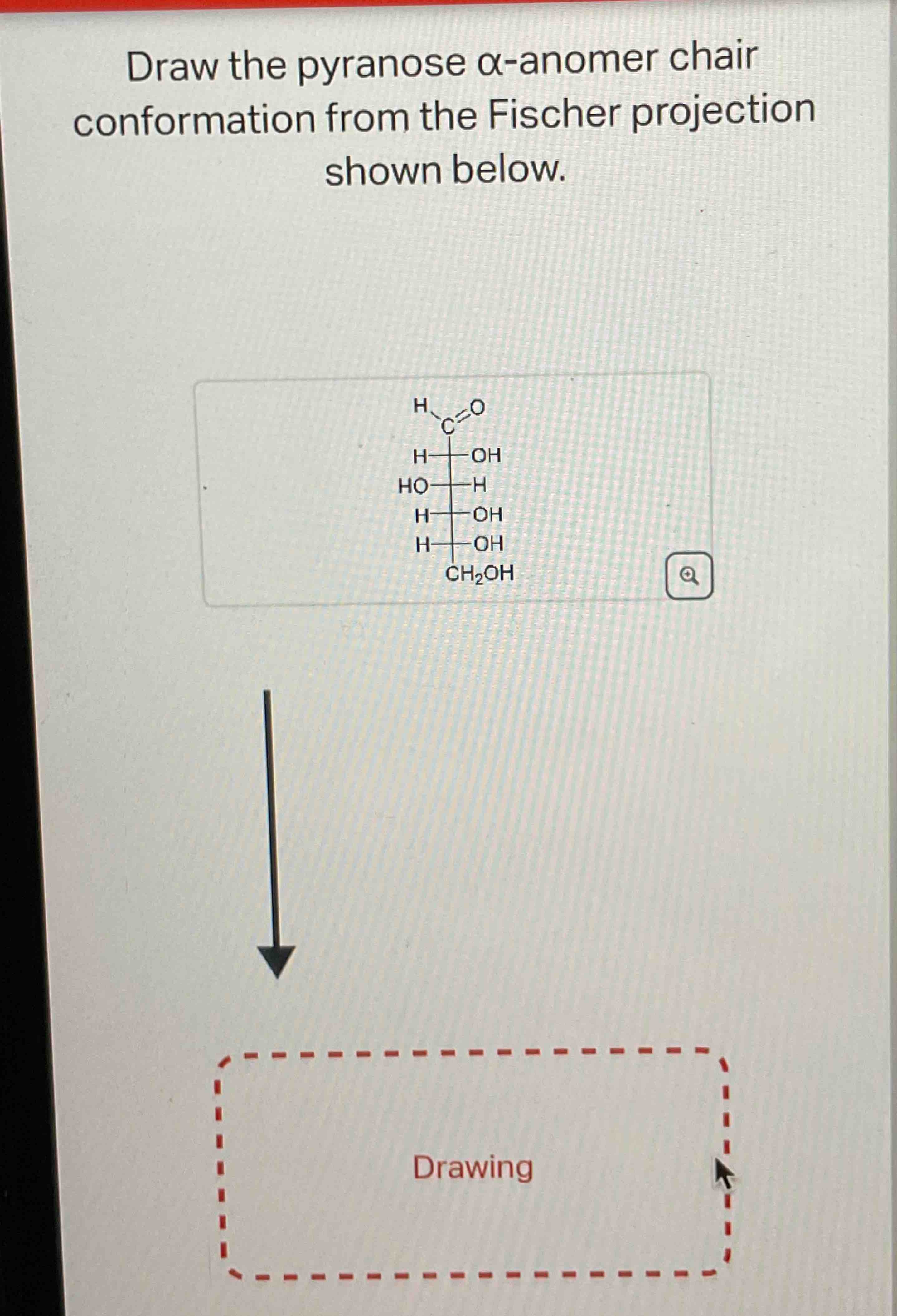 Solved Draw the pyranose α-anomer chairconformation from the | Chegg.com