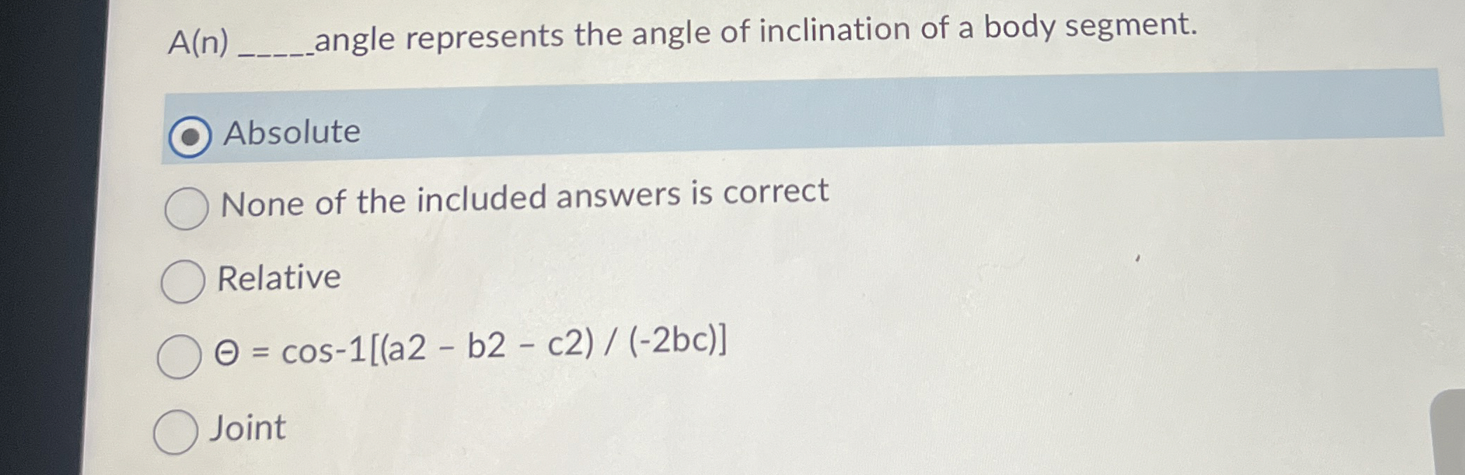 Solved A(n) q, ﻿angle represents the angle of inclination of | Chegg.com