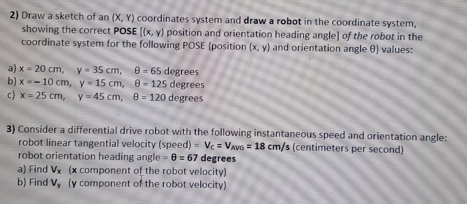 2) Draw a sketch of an (X,Y) coordinates system and | Chegg.com
