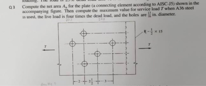 Solved Compute the net area A, for the plate (a connecting | Chegg.com