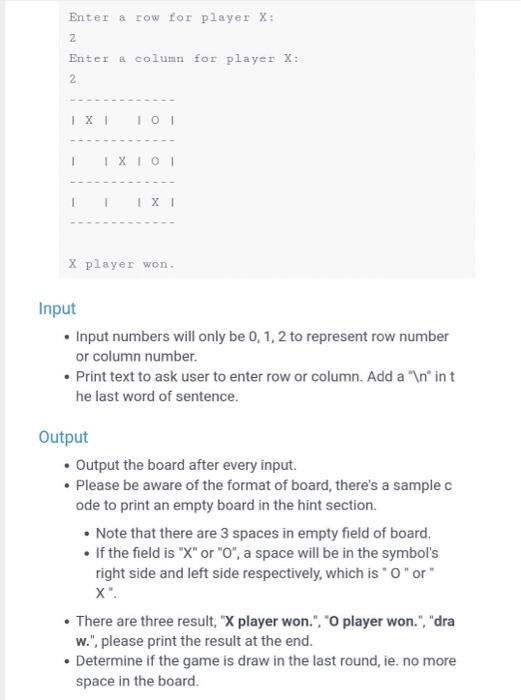 Solved Description (35\%) In a game of tic-tac-toe, two | Chegg.com