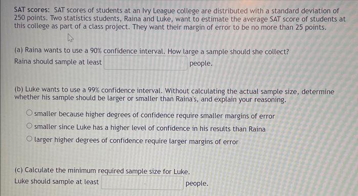 Solved SAT scores: SAT scores of students at an Ivy League | Chegg.com