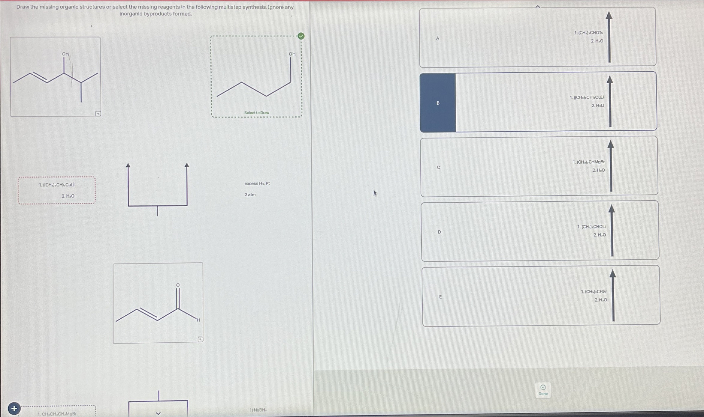 Solved Draw the missing organic structures or select the | Chegg.com
