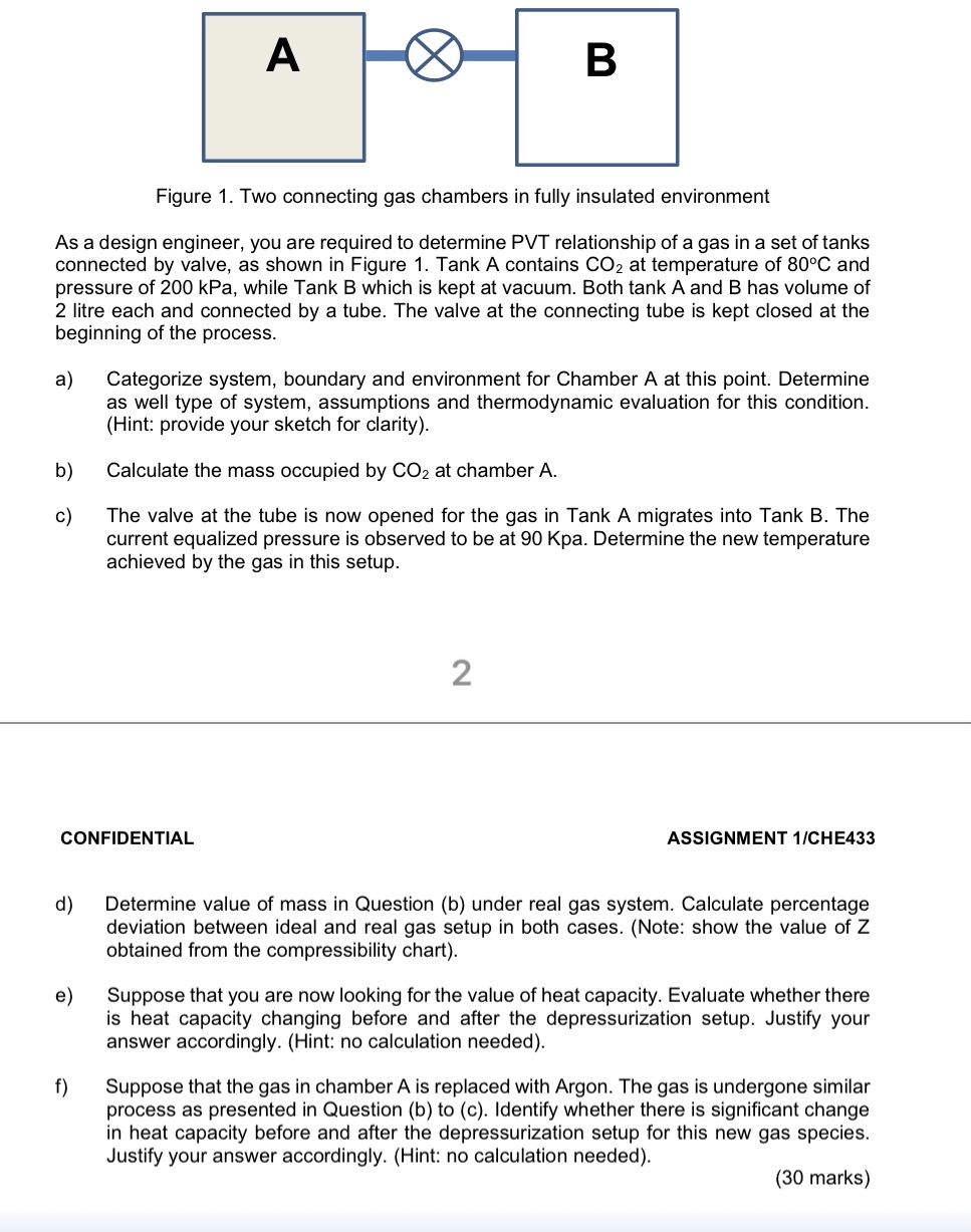Solved Figure 1. ﻿Two connecting gas chambers in fully | Chegg.com