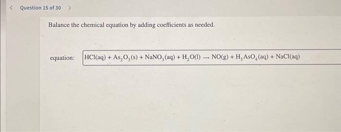 Solved Balance the chemical equation by adding coefficients | Chegg.com