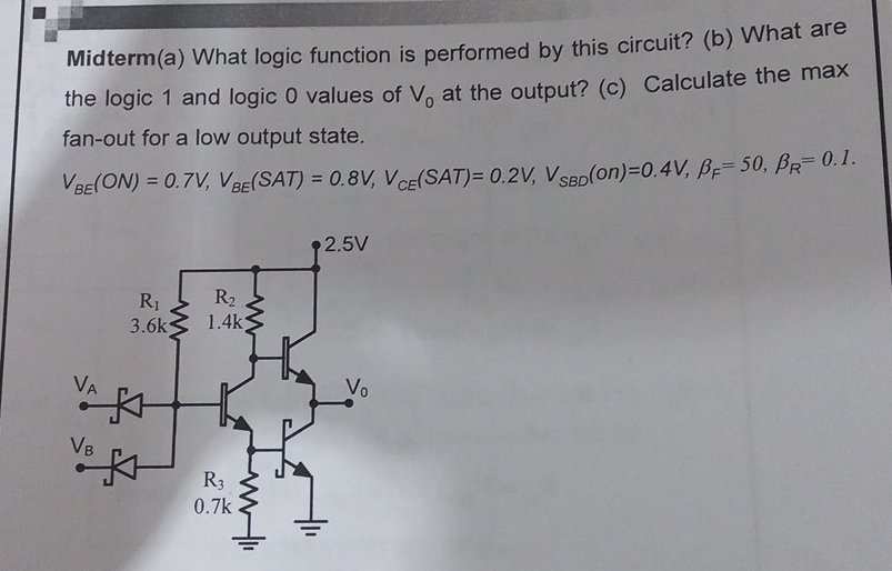 Solved Midterma what Logic Function Is Performed By This