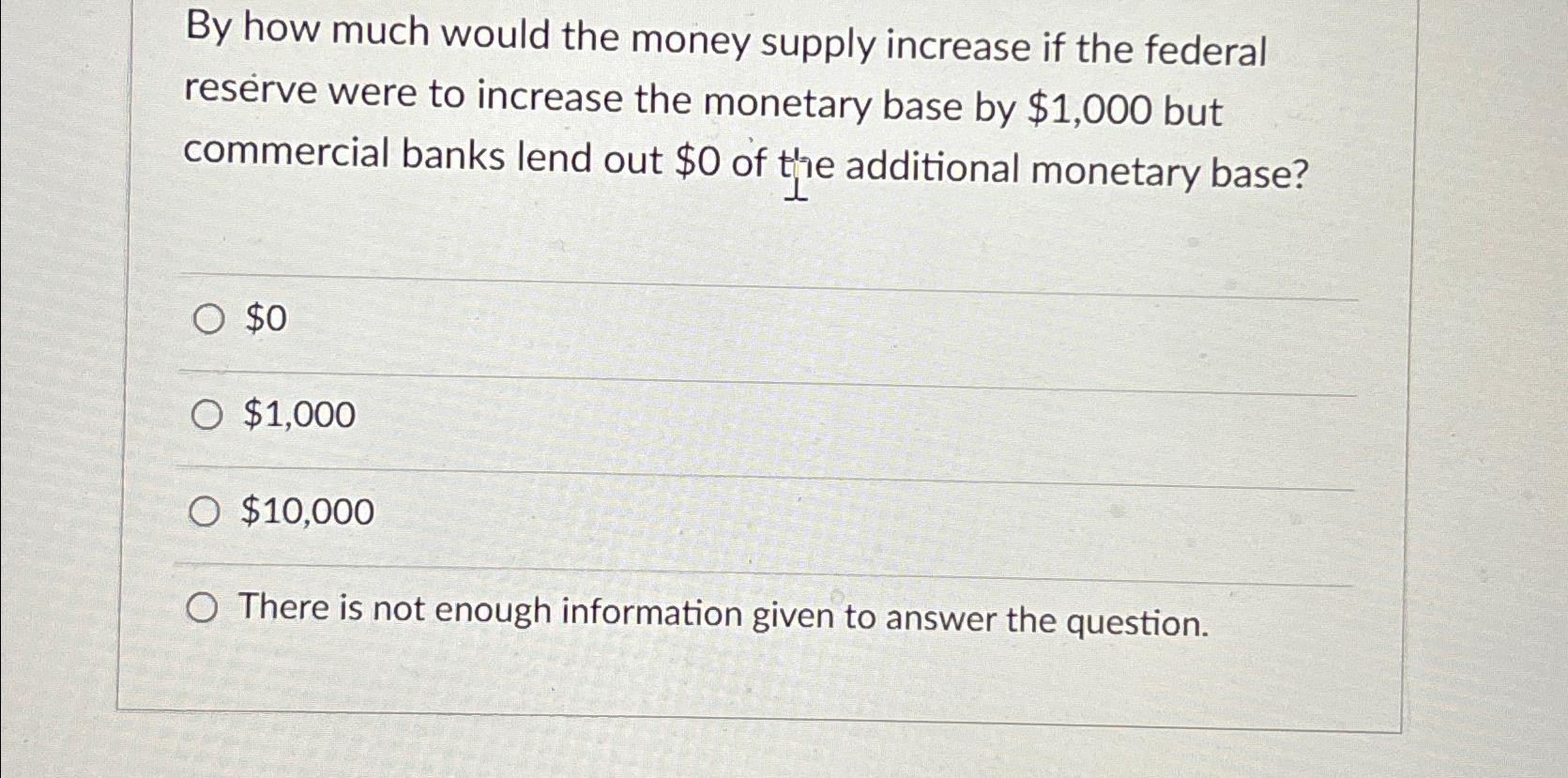 Solved By how much would the money supply increase if the | Chegg.com