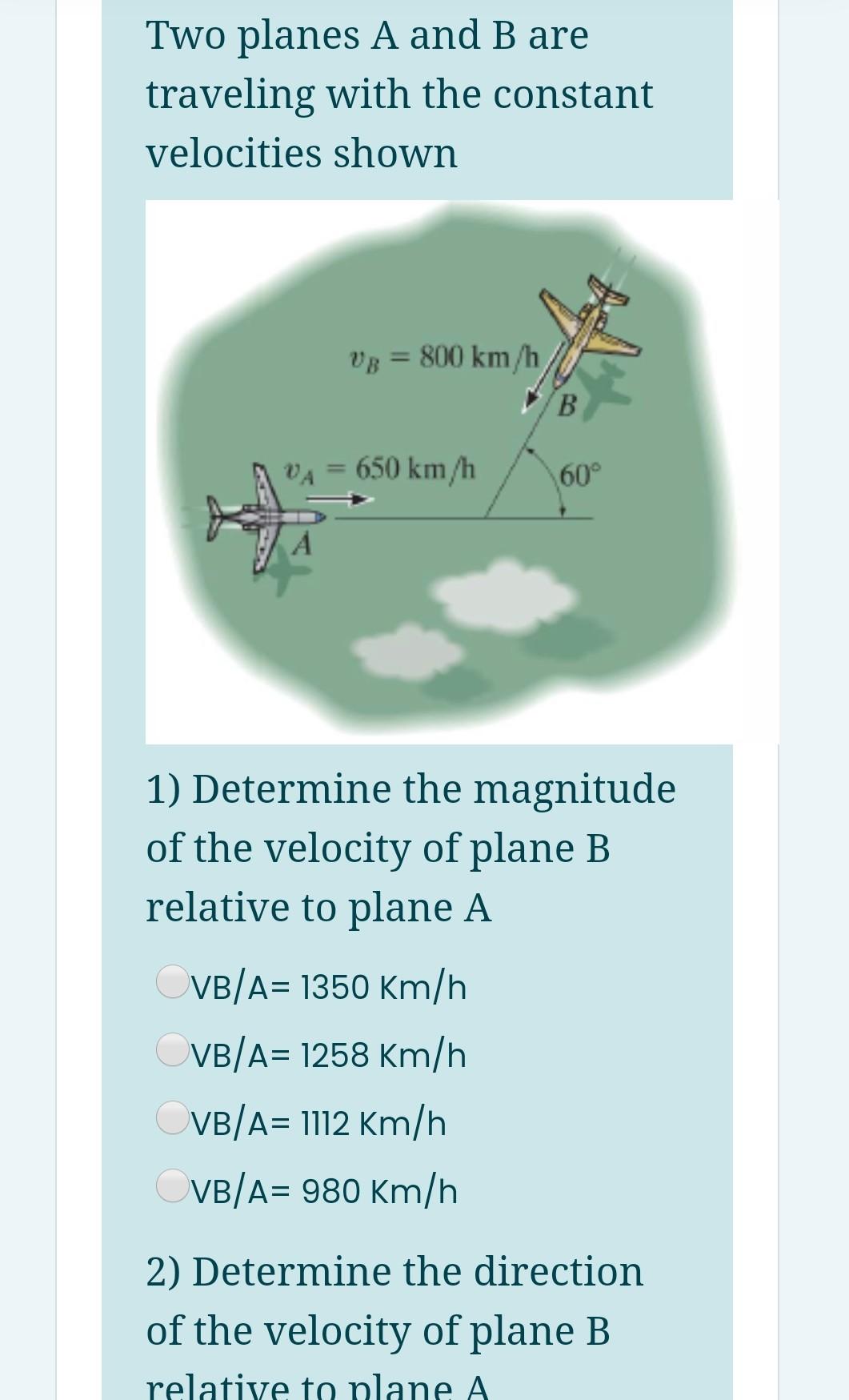 Solved Two planes A and B are traveling with the constant | Chegg.com Solved Two planes A and B are traveling with the constant | Chegg.com