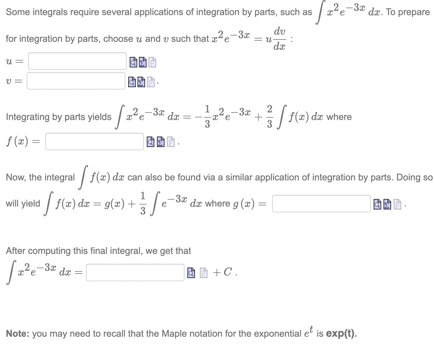 Solved Some integrals require several applications of | Chegg.com