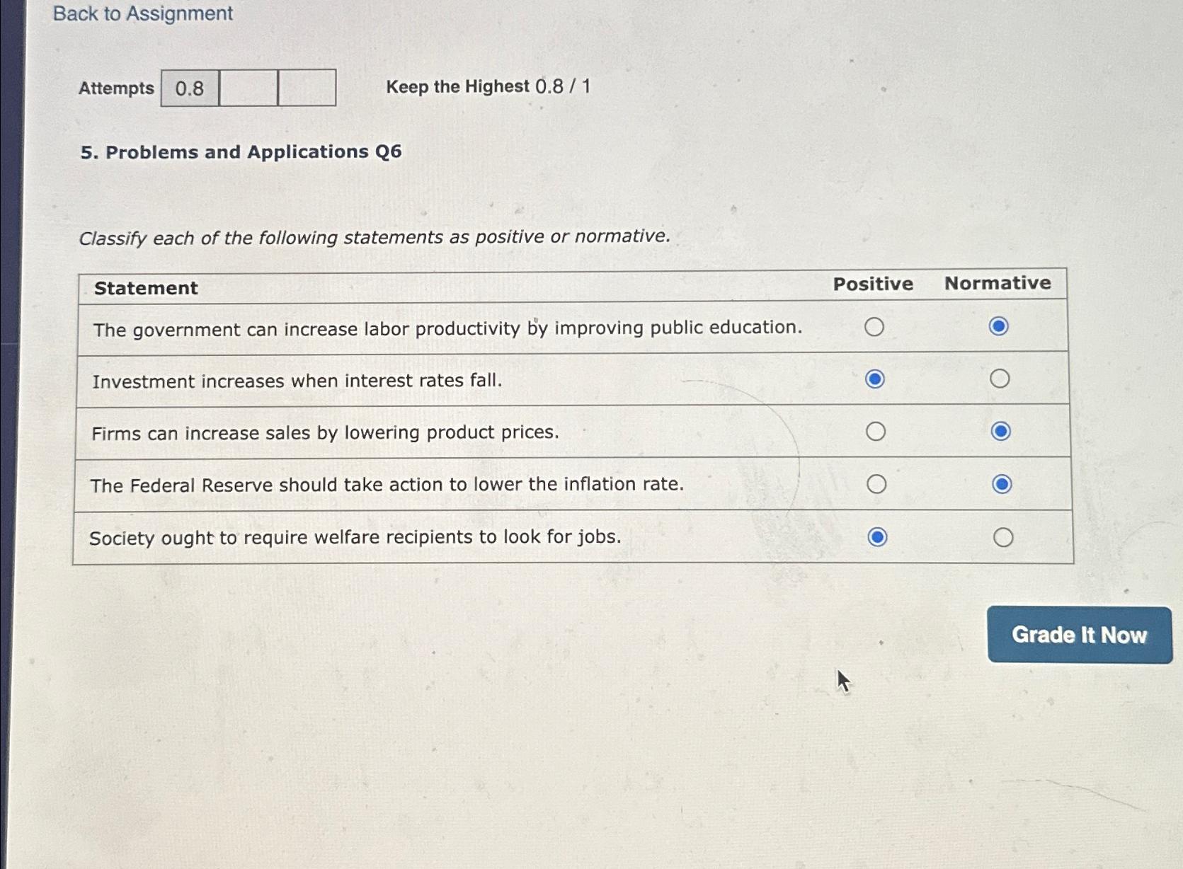 Solved Back to AssignmentAttempts 0.8Keep the Highest | Chegg.com
