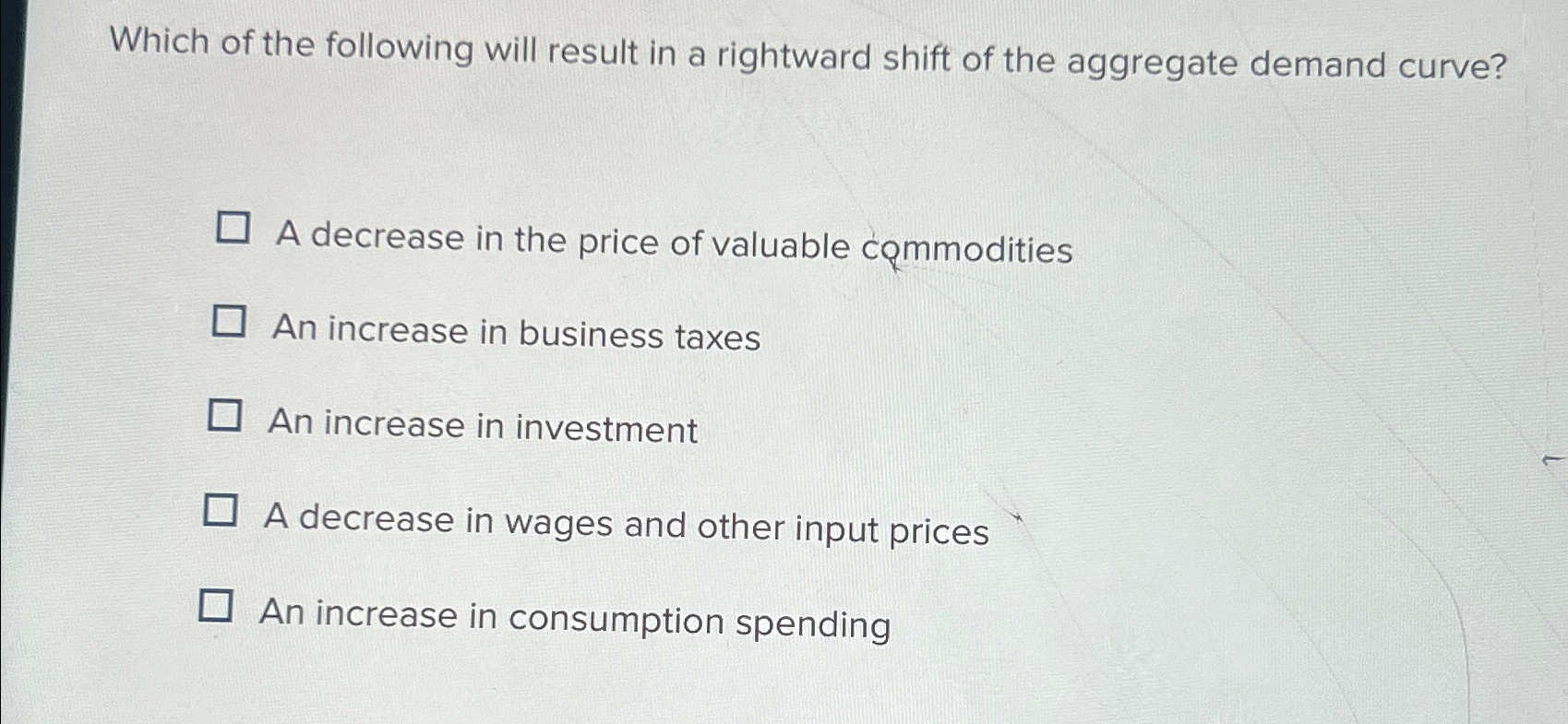 Solved Which of the following will result in a rightward | Chegg.com