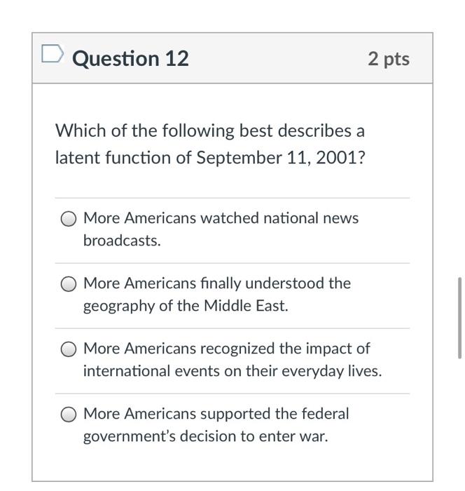 Solved Question 12 2 pts Which of the following best | Chegg.com