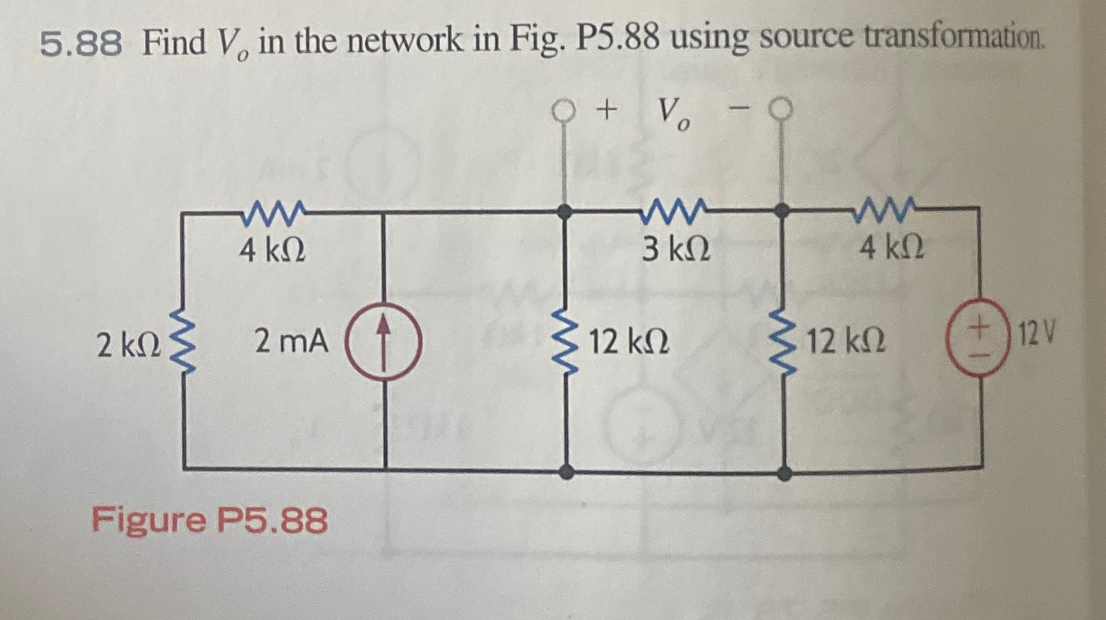 5.88 ﻿Find Vo ﻿in the network in Fig. P5.88 ﻿using | Chegg.com
