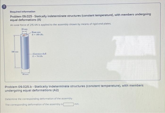 Solved Required Information Problem 09.025 - Statically | Chegg.com