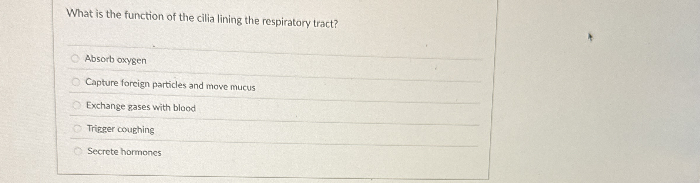 Solved What is the function of the cilia lining the | Chegg.com