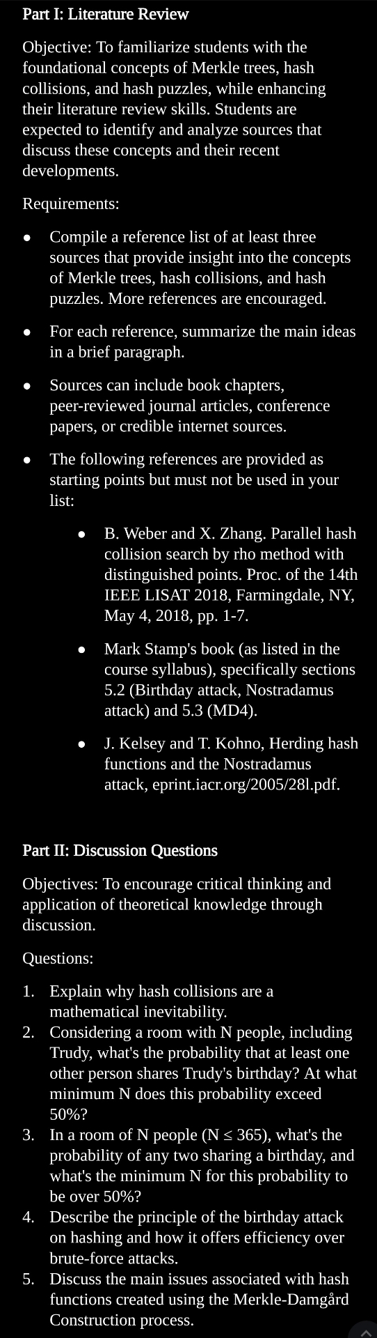 Solved Part I: Literature ReviewObjective: To familiarize | Chegg.com