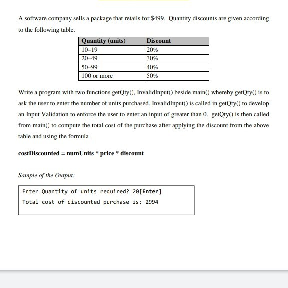 Solved A software company sells a package that retails for | Chegg.com