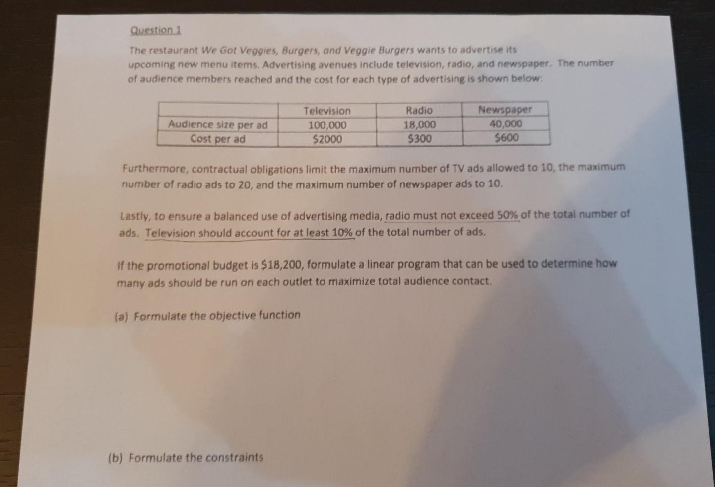 Solved Question 5 Solve the following linear program. Give | Chegg.com