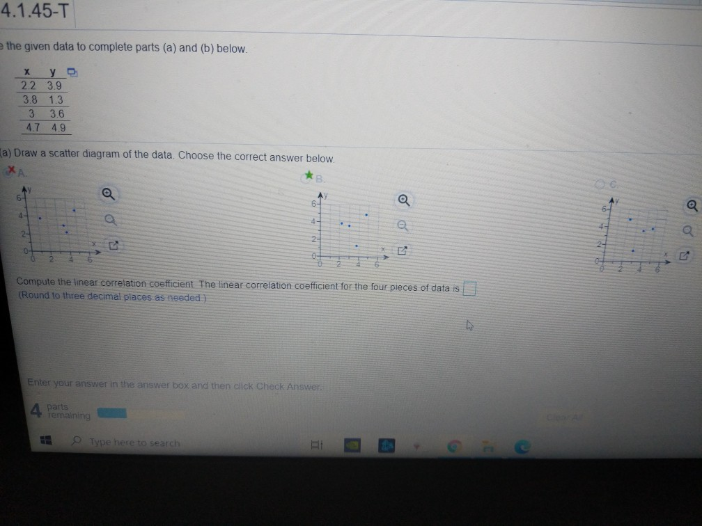 Solved 4.1.45-T the given data to complete parts (a) and (b) | Chegg.com